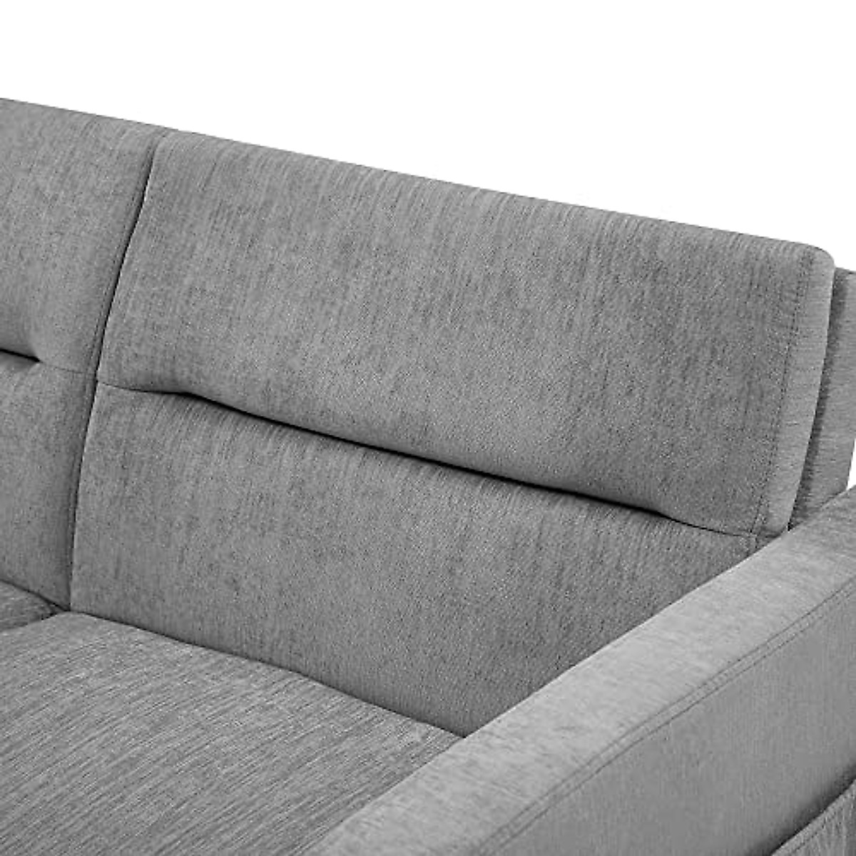 Woanke Sofa, 3-in-1 Convertible Sleeper Small Living Spaces, Breathable Chenille Loveseat Couch with Pull Out Bed and Side Pockets, Gray (54.5“x33”x31.5