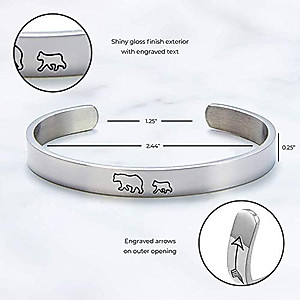 Mint & Lily Mother's Day Gift Mama Bear & Her Baby Bears Cuff Bracelet | Personalized Mantra Bangle | Gift For Her | Rose Gold