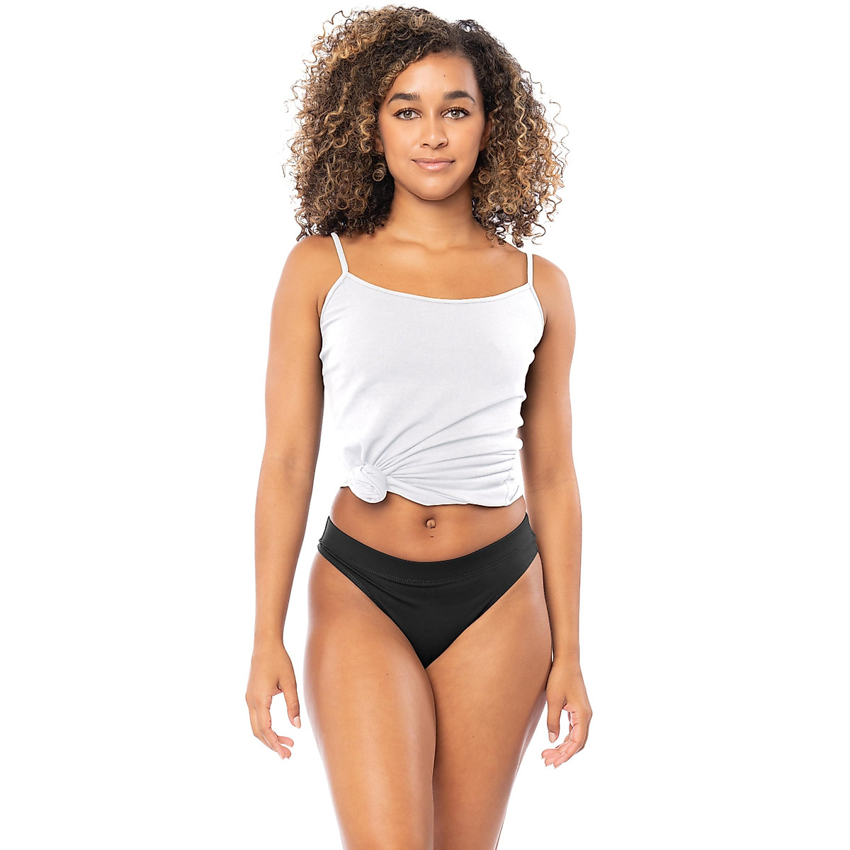 Sexy Basics Women's Sport Thong Panties | Workout Flex Bikini Hi Waist Underwear - Multi Packs