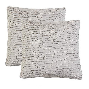 Thro by Marlo Lorenz Throw Pillow and Blanket, Light Gray