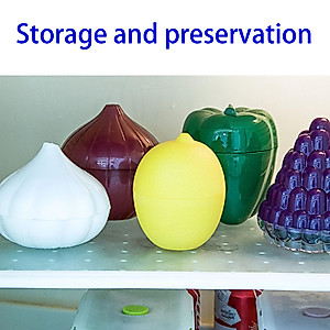 Tiydiygo 6PCS Fresh Food Savers Vegetable Fruit Shape Containers Set,Reuseable Avocado Lemon Tomatoes Pepper Onion Garlic Storage Keeper Sealing Box Fresh Bowls for Refrigerators