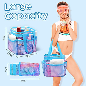 Nidoul Mesh Shower Caddy Portable, Dorm Room Essentials for College Students Girls, Large Shower Tote Shower Caddy Bag for Camping, Swimming, Gym, Travel, Bathroom (Tie Dye)