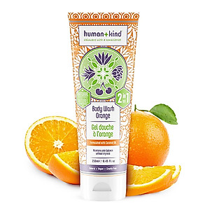 Human+Kind Body Wash - Natural, Moisturizing Body Soap with Coconut Oil - A Gentle, Soothing Cleanse for Dry, Sensitive Skin - Three Fresh Scents: Orange, Grapefruit, and Apple and Herbs - 8.45 oz