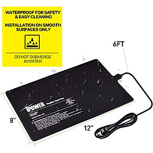 iPower 8 by 12-inch Under Tank Heat Mat Reptile Heating pad with Digital Temperature Control Thermostat Combo Set for Amphibians Hermit Crab Snake Lizard (PTHTPDCTRLHTPDL)