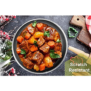 AUDANNE Wok Pans with Lid, 12.5" Large Stainless Steel Honeycomb Skillet with Handle - PFAS & PFOA Free, Induction Cooking Fry Woks, 12.5 inch Black