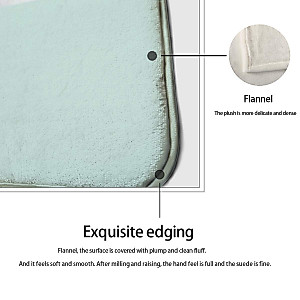 Midetoy Kitchen Rugs and Mats Set Real White Marble Half Pastel Mint Green Anti Fatigue Kitchen Rug Non Slip Floor Rugs Indoor Outdoor 17"X48"+17"X24"