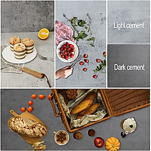 iProtech 5PCS 10Patterns Double Sided Photography Background Boards with 4 brakets, Waterproof Reusable 16x16in Cement/Marble/Wood/Brick Texture Photo Backdrop Props for Food Jewelry Cosmetics