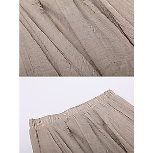 OCHENTA Cotton Long Maxi Skirt Flowy Boho for Summer Beach Goth Fairy Renaissance Weekend Skirts Off White 85CM