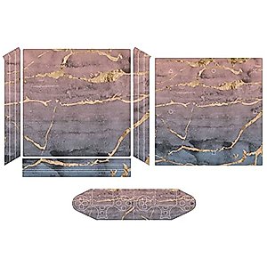Rose Gold Marble Design Watercolor Gradient Texture PS4 Skin Console-PS4 Gamepad Controller Whole Body Skin Body Vinyl Sticker Sticker
