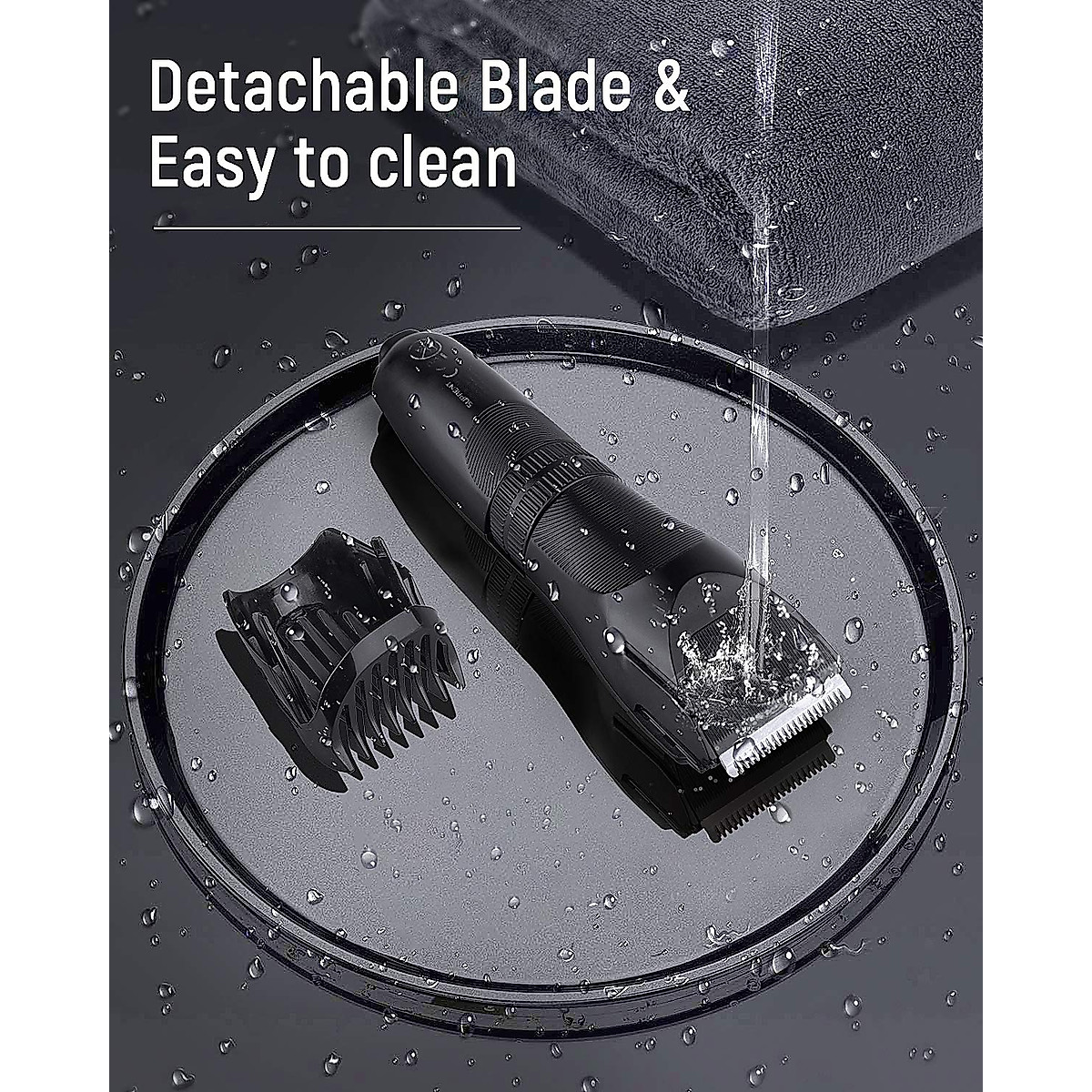 SUPRENT Professional Beard Trimmer for Men with Precision Dial, Cordless Hair Mustache Trimmer with 57 Adjustable Precision Lengths, USB Quick Charge