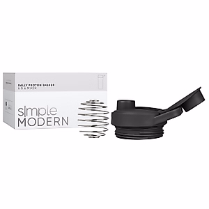 Simple Modern Shaker Bottle Flip Lid | Reusable Replacement Lid ONLY Fits Simple Modern, S|M | BPA Free Plastic | Protein Mixes, Shakes, and Pre Workout | Rally Collection | Midnight Black