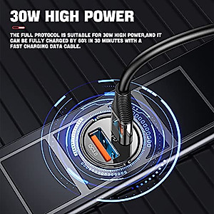 USB C 60W Car Charger Fast Charge, 30W PD& 30W QC3.0 Fast Charge with Metal Body, Flush Fit Pull Ring Charge Adapter Universal for iPhone 13/13 Pro/12/12 Pro Max/XS/XR, Samsung Galaxy, Car Accessories