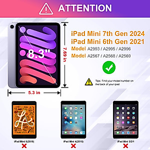 DTTO for iPad Mini 7th/6th Generation Case 8.3 Inch 2024/2021, Premium Leather Business Folio Stand Cover for iPad Mini 7 (A17 Pro) / Mini 6 with Pencil Holder-Multiple Viewing Angles, Brown