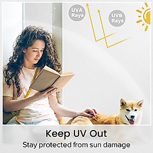 rabbitgoo Window Privacy Film, Non-Adhesive Frosted Glass Window Film for Bathroom, Static Cling Heat Blocking Stickers for Home Indoor Opaque Frosting Coverings House Tint, Matte White 23.6" x 78.7"