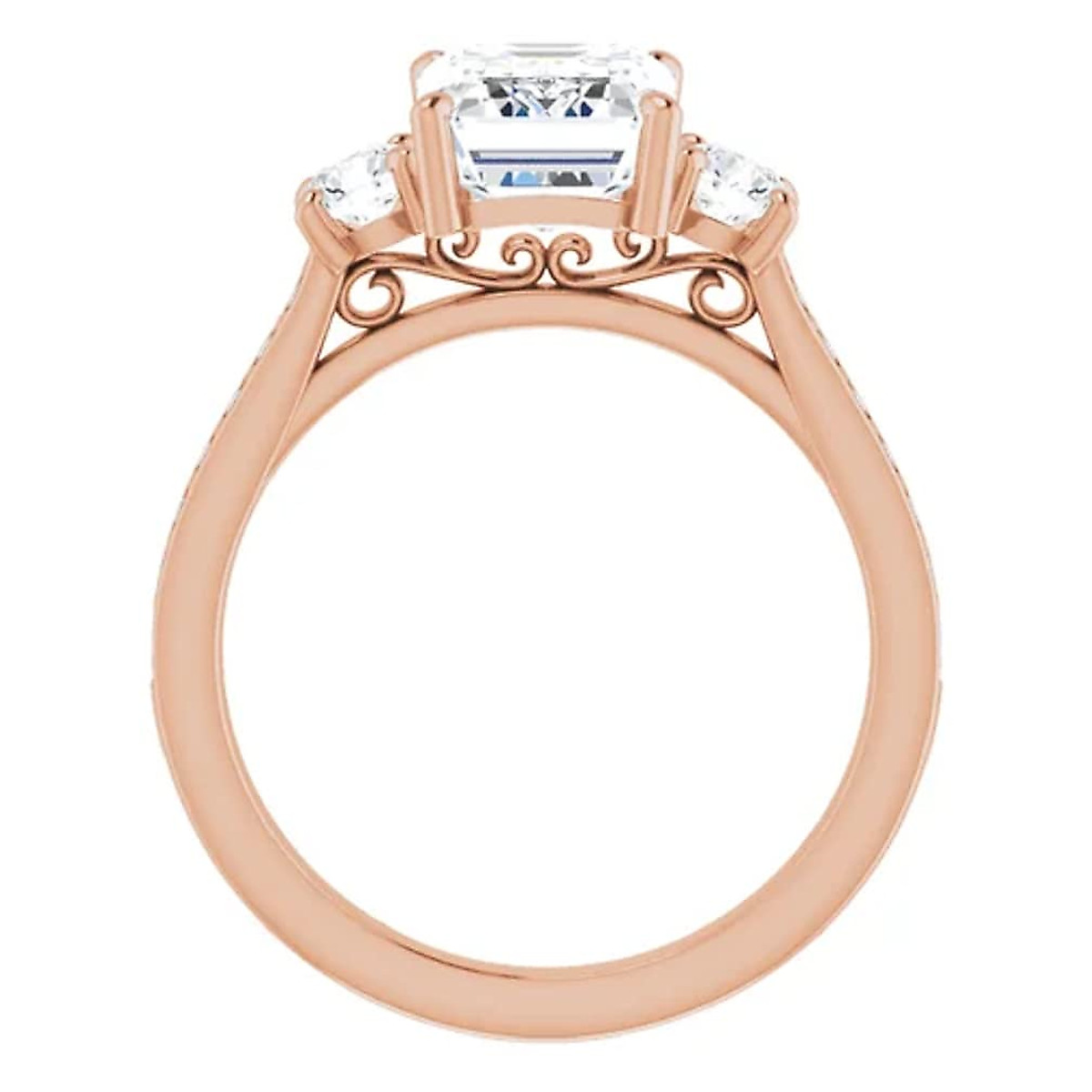 925 Silver,10K/14K/18K Solid Rose Gold Handmade Engagement Ring 2 CT Emerald Cut Moissanite Diamond Solitaire Wedding/Gorgeous Gifts for/Her Wife Ring