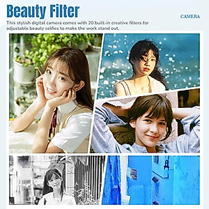 48MP Digital Camera for Photography, 3.0in LCD 4K Vlogging Camera Video Camera, 16X Digital Zoom Anti Shaking Compact Point and Shoot Camera for Teens Beginners Gift (White)