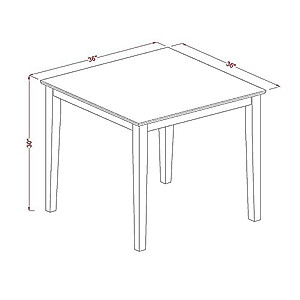 East West Furniture Modern OxT-AWA-T Mid Century Dining Table with Antique Square Tabletop and-Walnut Finish, 36 x 30