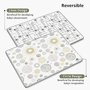 Baby Play Mat 79x71, Extra Large Baby Mat for Floor, Foldable Play XPE Foam Mat, Reversible Crawling Mat for Baby, Waterproof, Safe & Thick Playmats for Babies and Toddlers, Indoor & Outdoor Use