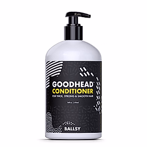 Ballsy Goodhead Conditioner, For Thick, Strong and Smooth Hair, with Tea Tree, Argan, HIbiscus and Olive Oil, 16 Fl oz