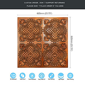 PAINTSDECOR Faux Plastic Ceiling Tiles Peel and Stick Tin Ceiling Tiles Distressed for Cafe Club Salon Hotel Store Bar 2'x2' PL80 Archaic Copper 10pcs