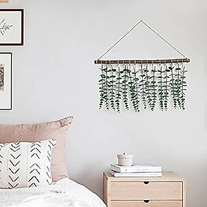 Artflower Eucalyptus Hanging Wall Decor, Artificial Eucalyptus Vines and Greenery Wall Hanging Plants Farmhouse Boho Wall Decor for Bedroom, Kitchen, Office and Bathroom(19.7" x 10")
