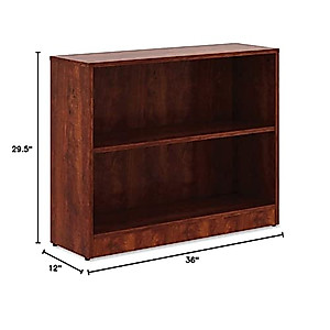 Lorell Cherry Laminate Bookcase Book Rack, 29.5" x 36" x 12"