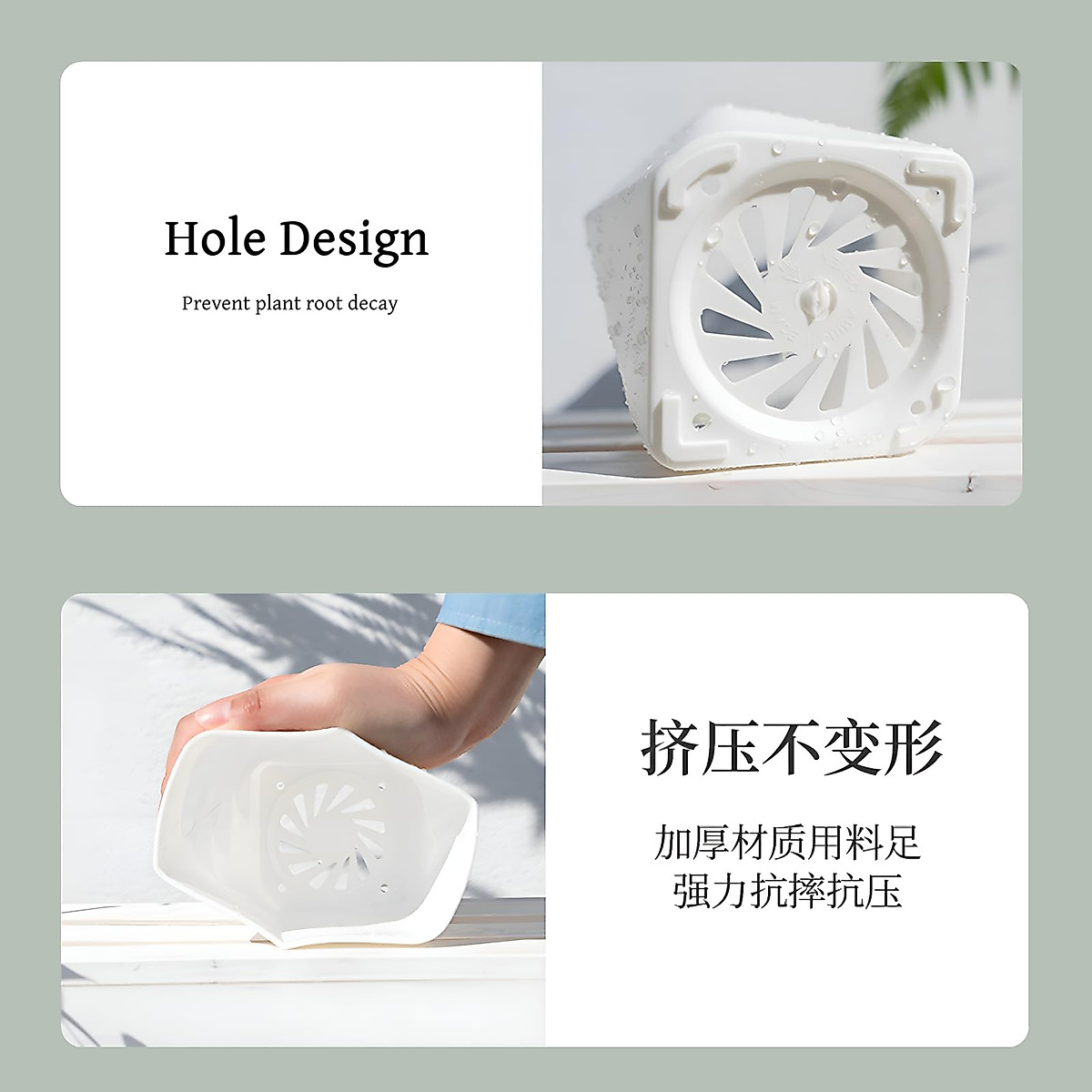 bisenwin Plant Pots Indoor Plastic Flower Pots Outdoor 5 inch Set of 6 Pack with Drainage Holes and Saucers for Garden pots (5 inch 6 pcs)