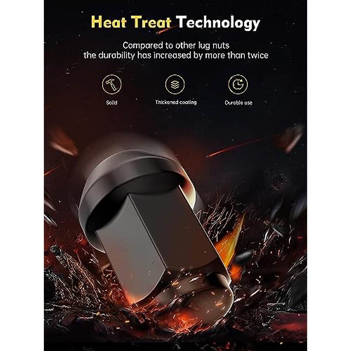 MIKKUPPA 1/2-20 Lug Nuts - Replacement for 1987-2018 Jeep Wrangler JK, 2002-2012 Jeep Liberty, 1993-2010 Jeep Grand Cherokee Aftermarket Wheel - 20pcs Black Closed End Solid Lug Nuts