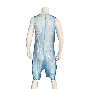 Haian PVC AB Unisex Snap Through Crotch Romper (Large, Transparent Blue)