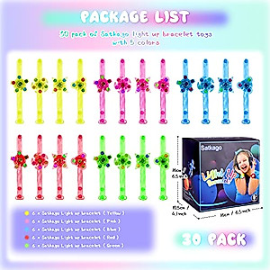 Satkago 30Pcs Glow in The Dark Party Favors for Kids 8-12 4-8, Christmas Stocking Stuffers for Kids Teens Neon for Encanto Cocomelon Birthday Christmas Party Favors Goodie Bag Stuffers for Kids
