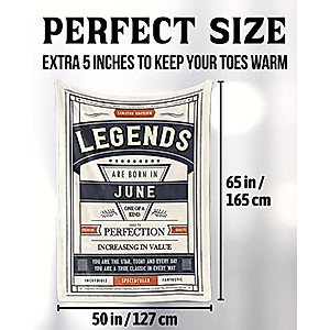 InnoBeta Birthday Gifts for Men, Novelty Personalized Men Birthday Gift Ideas Legends are Born in March - Gifts for Him, Dad, Husband, Brother - Flannel Throw Blanket, White & Blue, 50"x 65"