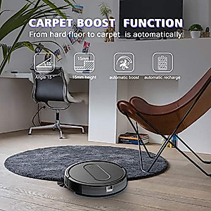 XIEBro Robot Vacuum and Mop Combo, 3 in 1 Mopping Robotic Vacuum with Schedule, App/Wi-Fi/Alexa, 1600Pa Max Suction, Self-Charging Robot Vacuum Cleaner, Slim, Ideal for Hard Floor, Pet Hair, Carpet