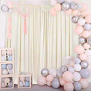 10ft x 10ft Champagne Backdrop Curtain for Baby Shower Wrinkle Free Backdrop Drapes Panels for Parties Wedding Bridal Shower Birthday Photo Photography Polyester Fabric Background Decoration