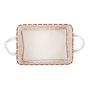 DII Laundry Storage Collection, PE Coated Collapsible Bin with Handles, Cinnamon Lattice, Extra-Large Set, 12.5x17.5x10.5"