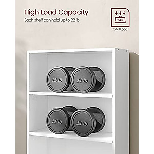 VASAGLE Bookshelf, 6-Tier Open Bookcase with Adjustable Storage Shelves, Floor Standing Unit, White ULBC166T14