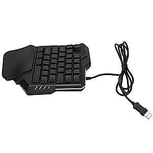 CUTULAMO One Handed Keyboard, Mini Gaming Keyboard Ergonomic Design Plug and Play for Dorm for Home for Game