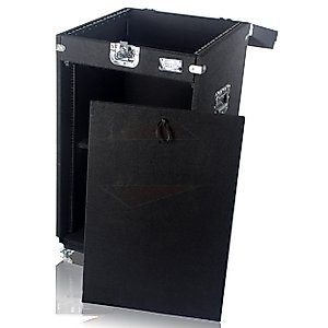 Griffin Ultimate Rackmount Studio Mixer Flight Road Case 25U Mount Space Pro-Audio Amp Cabinet Travel Trunk For Music Gear Recording Equipment | Portable DJ Sound Booth Rack Stand Carpet PA Cart