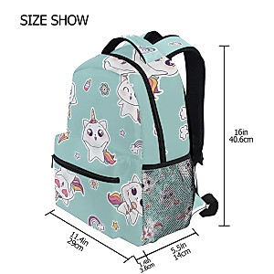Cute Unicorn Cat Caticorn Backpack Girl Backpacks for School Elementary Cute Bookbags for Girls 3rd 4th 5th Grade