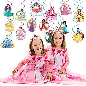 58 Pcs Princess Party Supplies Decorations Hanging Swirls,Princess Party Swirls Streams for Girls Princess Birthday Party Supplies