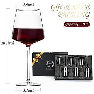 Chouggo 21Oz Wine Glasses Set of 6, Premium Crystal Large White Wine or Red Wine Glasses, Hand Blown Tall Long Stem Wine Glass - Gifts for Women, Men, Wedding, Anniversary, Christmas, Birthday