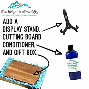 Blue Ridge Mountain Gifts Personalized Cutting Board - Laser Engraved Wooden Chopping Boards, Measurement Conversions for Counter Display and use