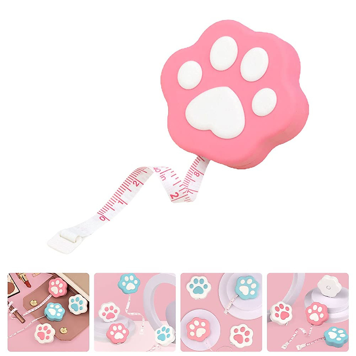 DOITOOL1pc Cartoon Cat Paw Modeling Tape Measure Portable Small Tape Measure Tool Practical Tools