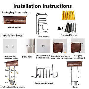 Yoga Mat Holder Wall Mount,Home Gym Equipment Accessories,Thick Accessories Meditation Yoga Mat,with Wood Floating Shelves and 4 Hooks for Hanging Foam Roller and Resistance Bands at Fitness Class or