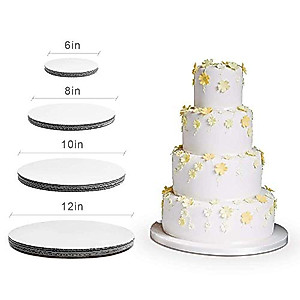 Greaseproof Round Cake Boards White Cake Circle Base - 6/8/10/12 inch 5 of Each Size