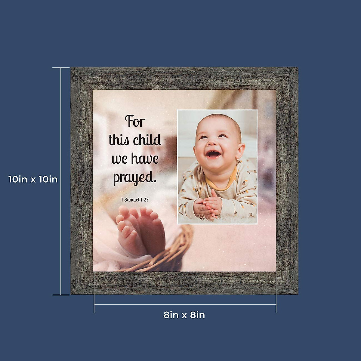 For This Child We Have Prayed, Adoption Gifts, Answered Prayer Bible Verse Nursery, Rainbow Baby Gift, Gift for New Parent, Baby Room Decor, 1 Samuel 1:27 Framed Scripture, 6457BW