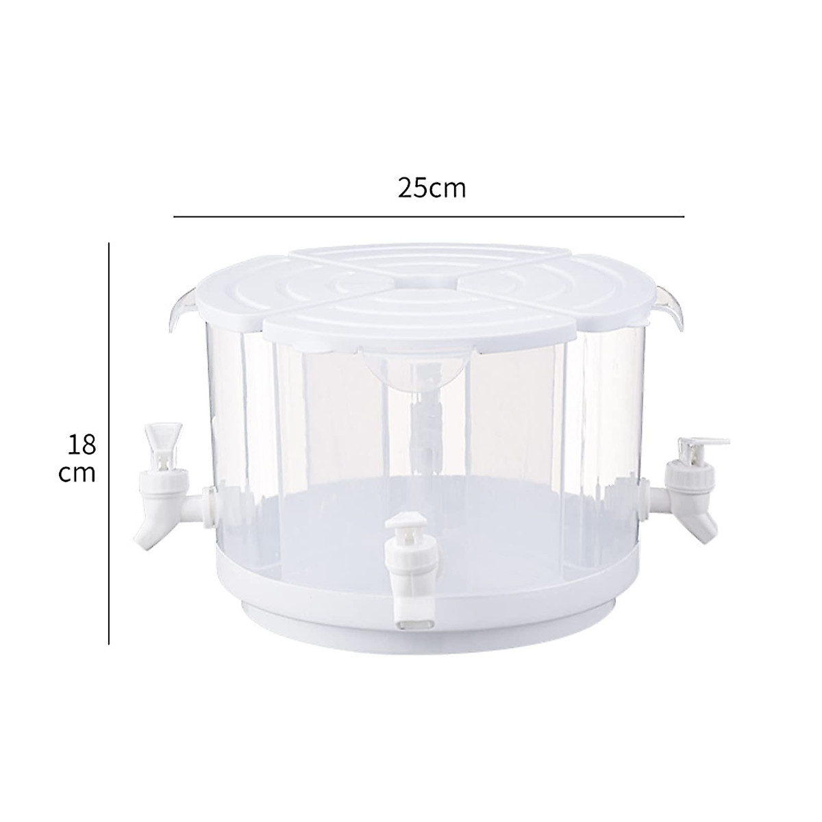 1.45 Gallon Beverage Dispenser for Fridge, Rotate 360° Removable 4-Grid Plastic Drink Dispenser, Clear Refrigerator Juice Dispenser with Lid and Spout for Lemonade, Tea, Cold Water