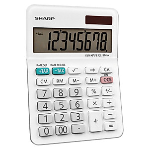Sharp EL-310WB Calculator, White 3.125, 3.38 x 4.75 x 1.0 inches
