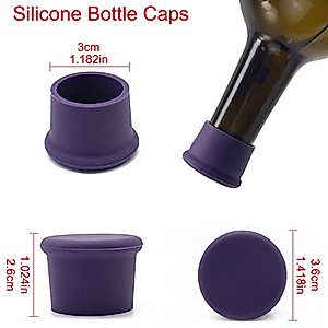 6PCS Wine Stoppers, Reusable Silicone Wine Corks, Glass Corks Beverages Beer Champagne Bottles for Corks to Keep Wine Fresh