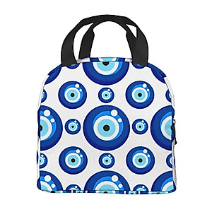 ZFYIPOK Evil Eye Turkish Eye Bead Lunch Bag, Stylish and Functional Lunch Box Perfect Size for Women, Teen Girls, and Boys