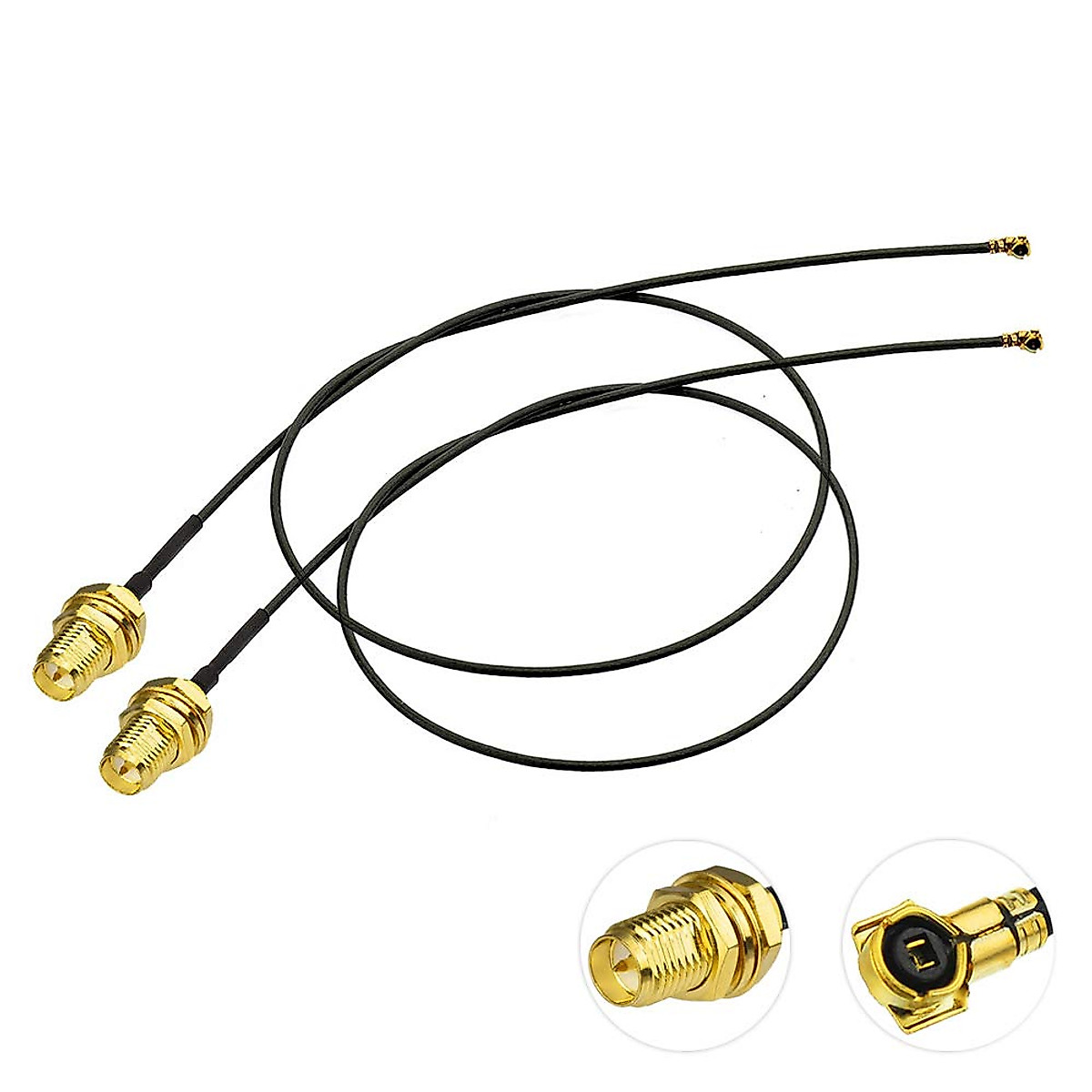 Bingfu Dual Band WiFi 2.4GHz 5GHz 5.8GHz 6dBi RP-SMA Male Antenna & 20cm 8 inch U.FL IPX IPEX MHF4 to RP-SMA Female Extension Cable 2-Pack for M.2 NGFF Intel Wireless Network Card WiFi Adapter Laptop